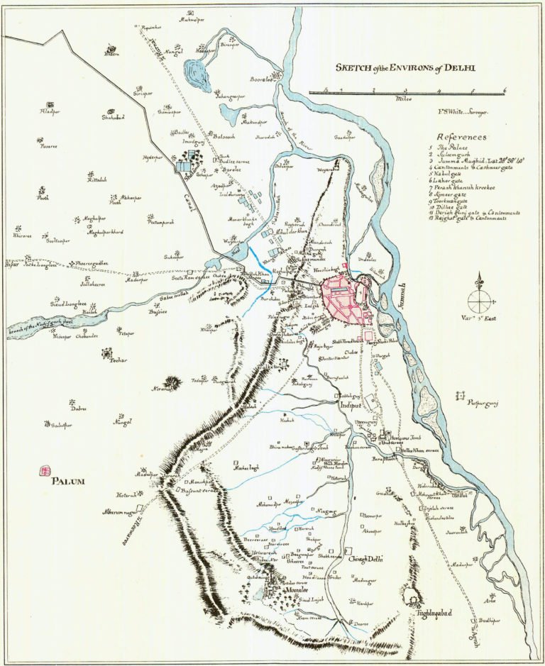 206-year-old hand-drawn map of Delhi from 1807